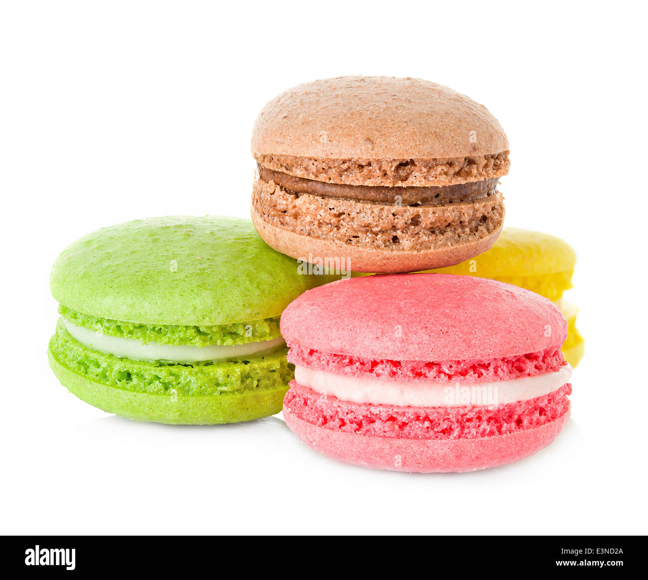 macaroons dessert close-up isolated on white background Stock Photo - Alamy