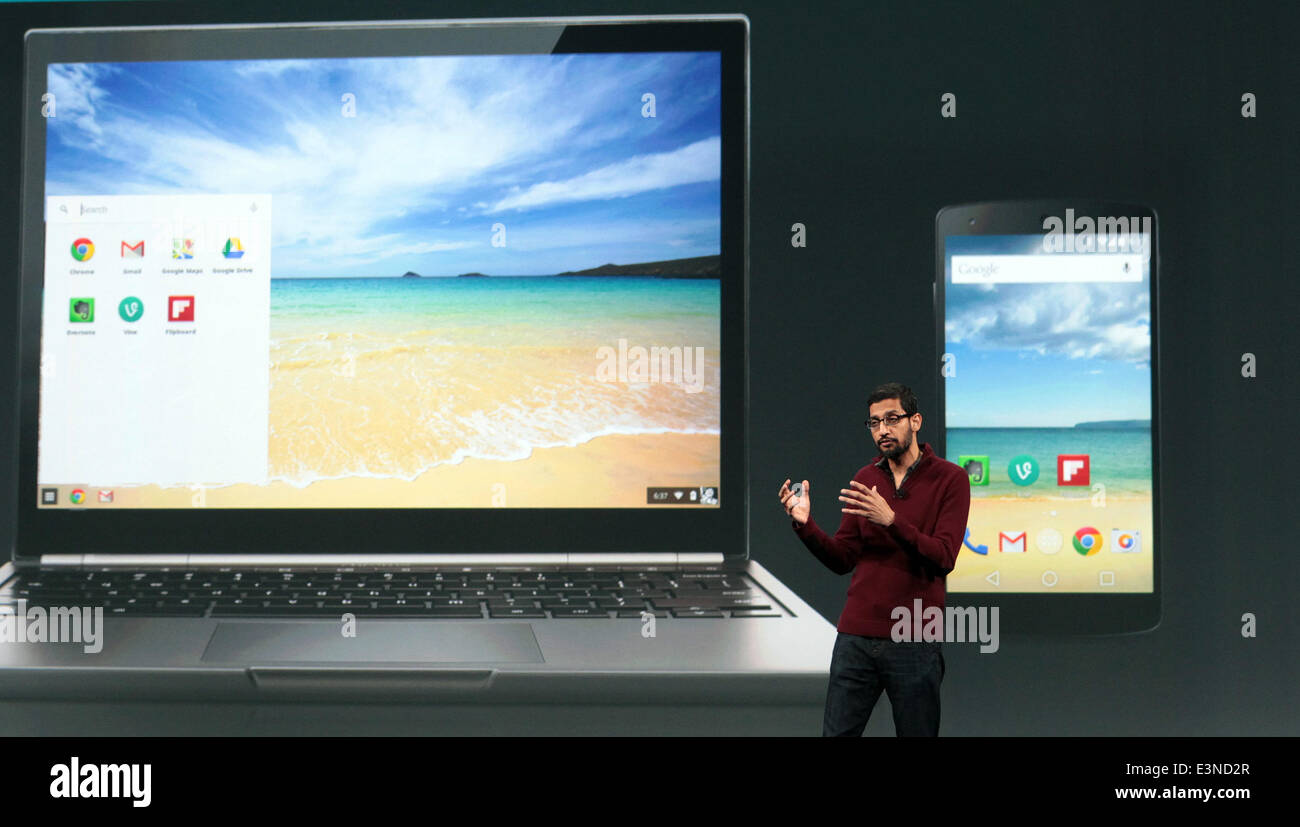 San Francisco, USA. 25th June, 2014. Manager of Google, Sundar Pichai ...