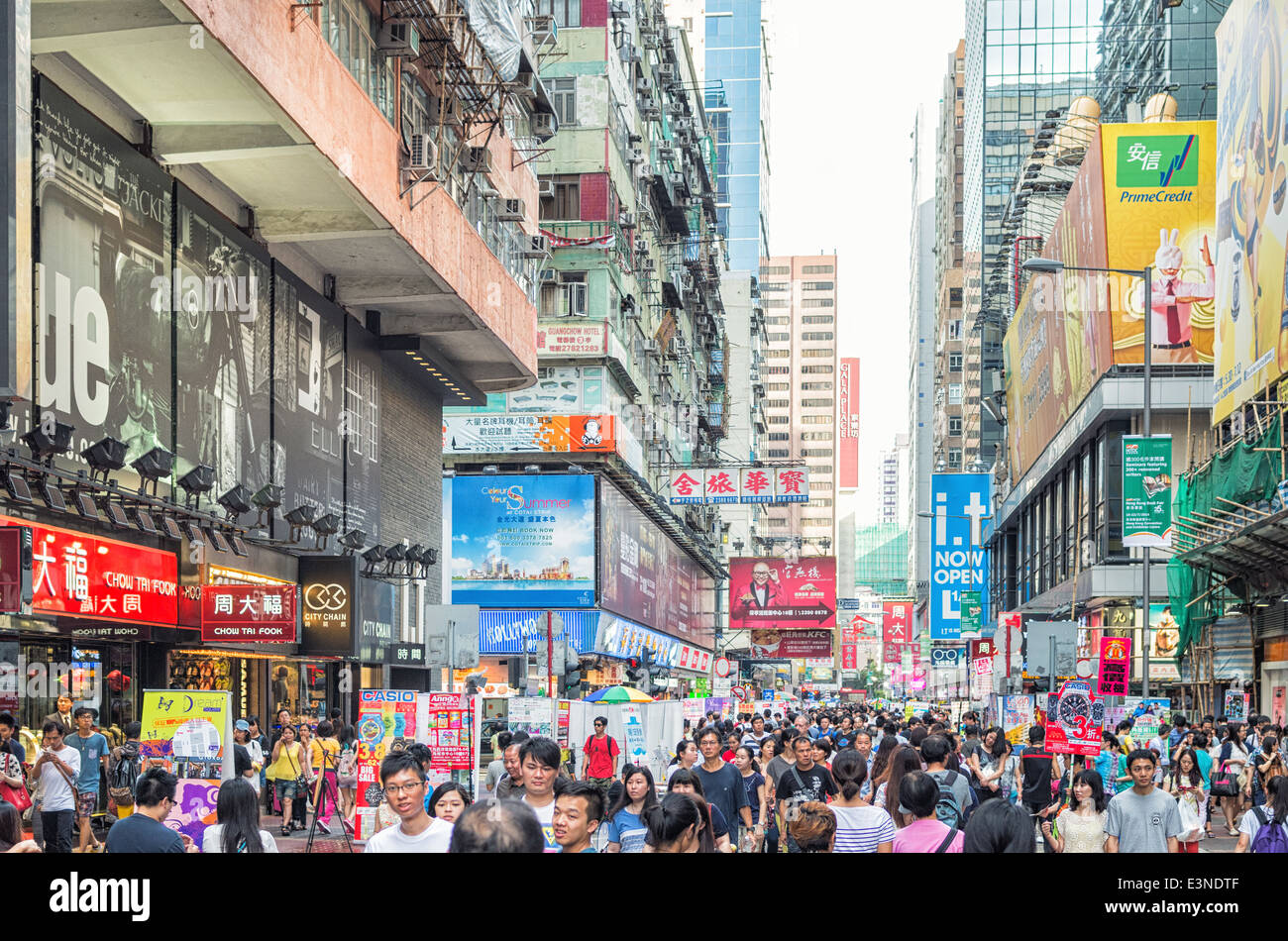 Mongkok street scene, one of the crowded place in Hong Kong Stock Photo ...