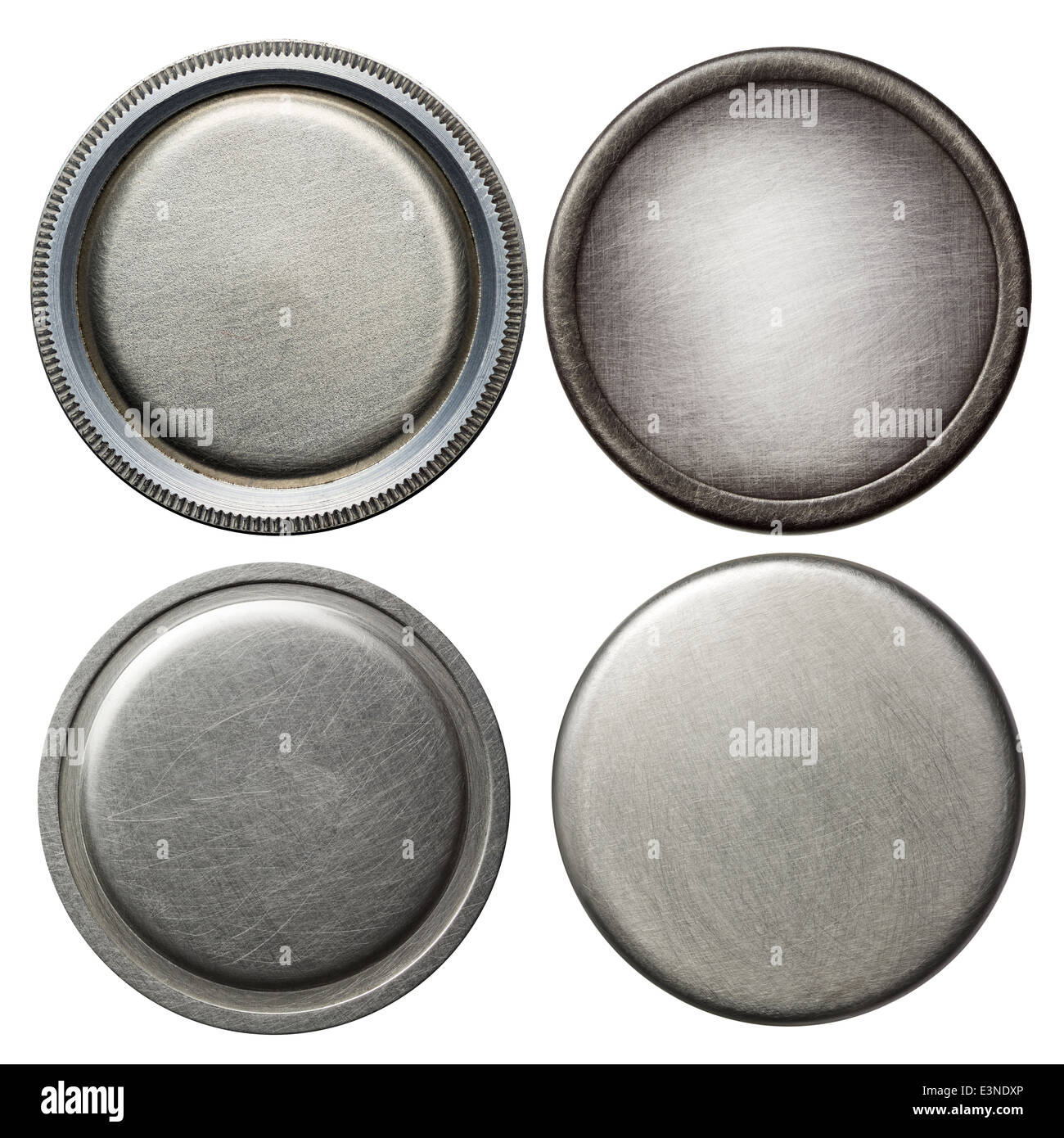 Round metal buttons, isolated Stock Photo - Alamy