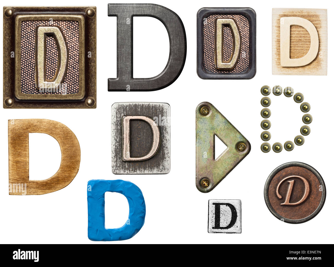 Alphabet made of wood, metal, plasticine. Letter D Stock Photo - Alamy