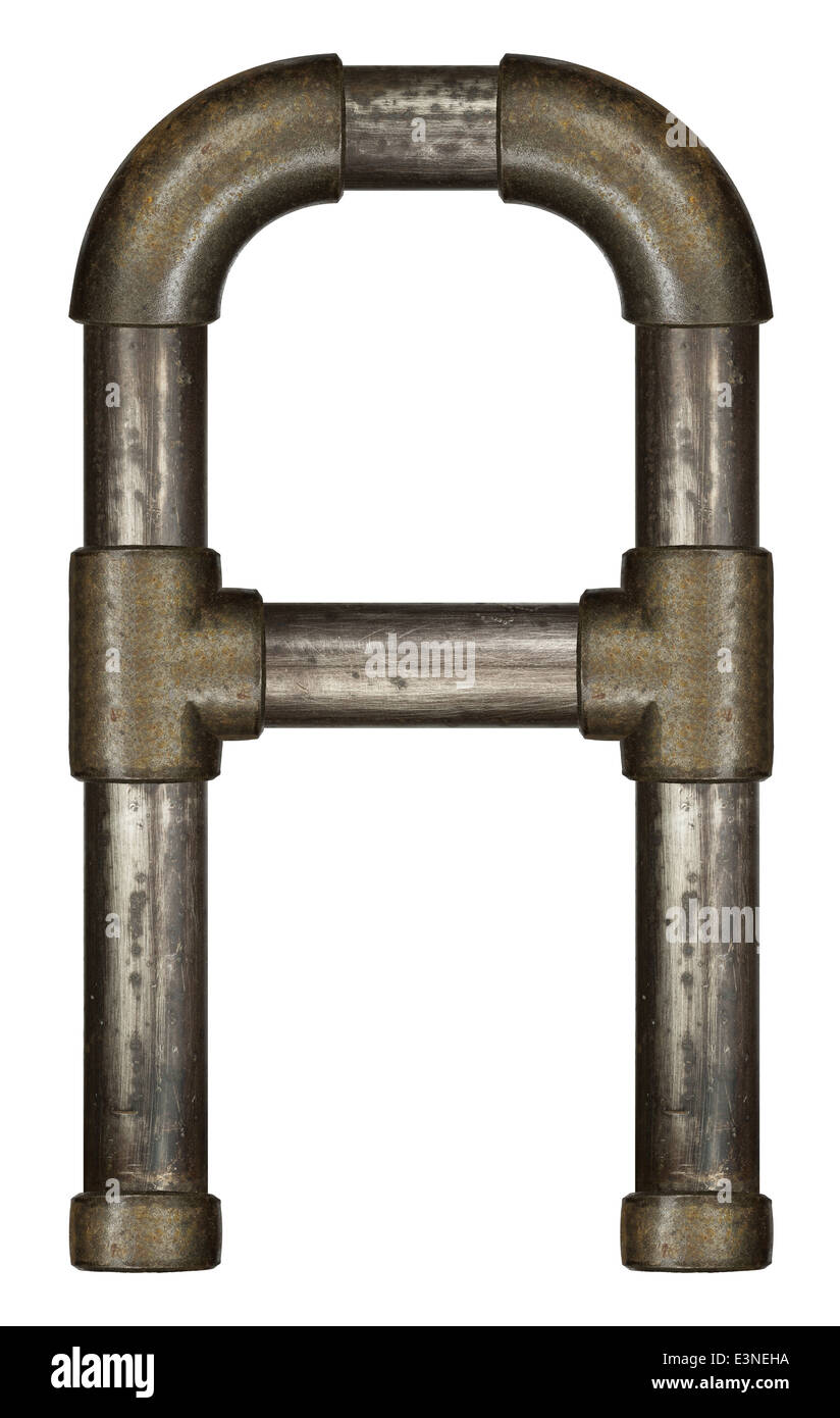 Industrial metal pipe alphabet letter Stock Photo - Alamy