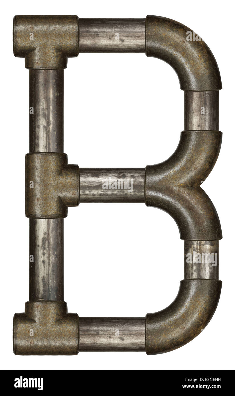 Industrial metal pipe alphabet letter Stock Photo - Alamy