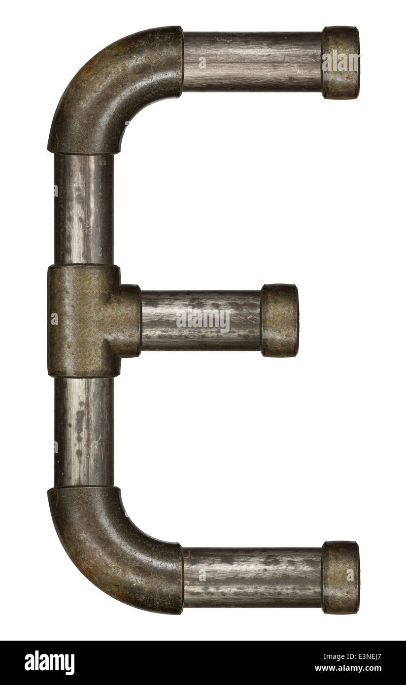 Industrial metal pipe alphabet letter Stock Photo - Alamy