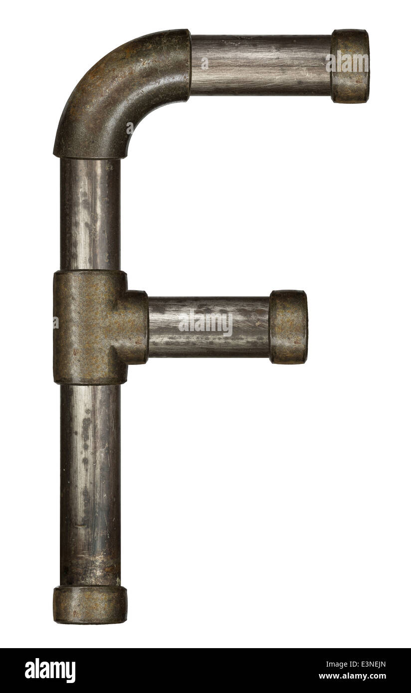 Industrial metal pipe alphabet letter Stock Photo - Alamy