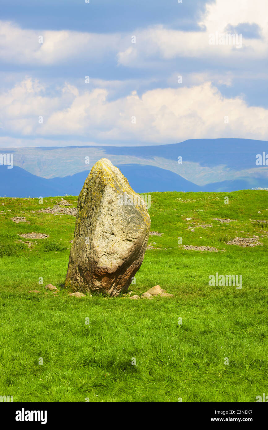 Mayburgh Henge Standing stone. Eamont Bridge, Penrith, Cumbria, England ...