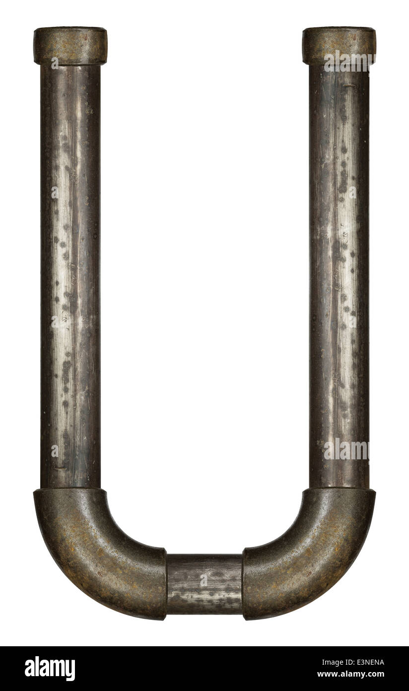 Industrial metal pipe alphabet letter Stock Photo - Alamy