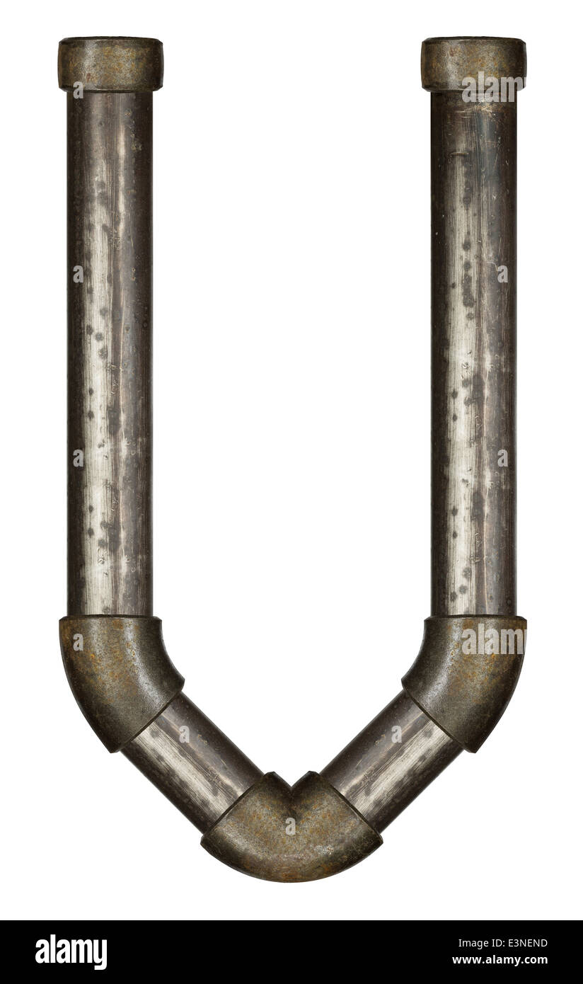 Industrial metal pipe alphabet letter Stock Photo - Alamy