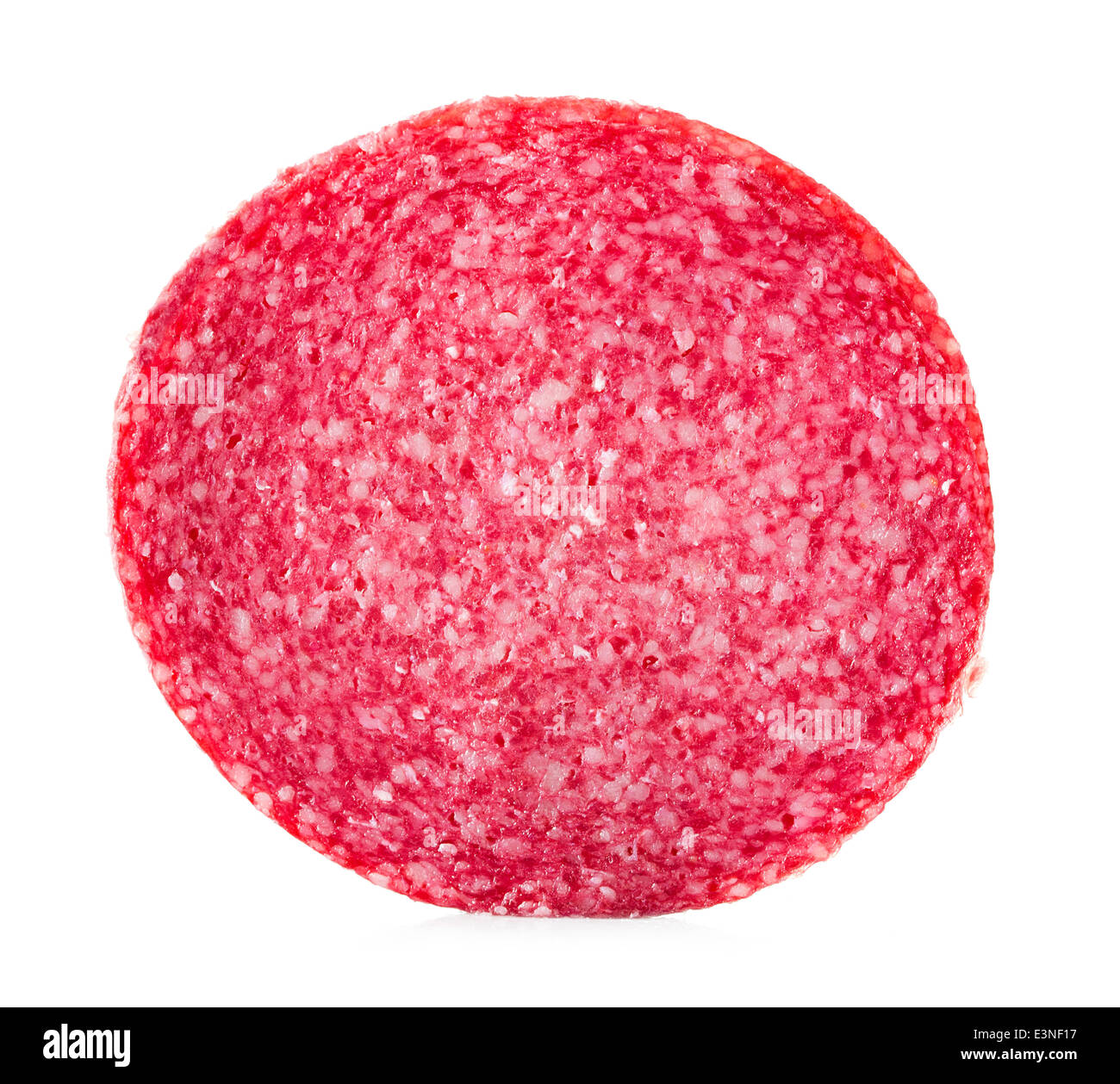 salami close-up isolated on white background Stock Photo - Alamy