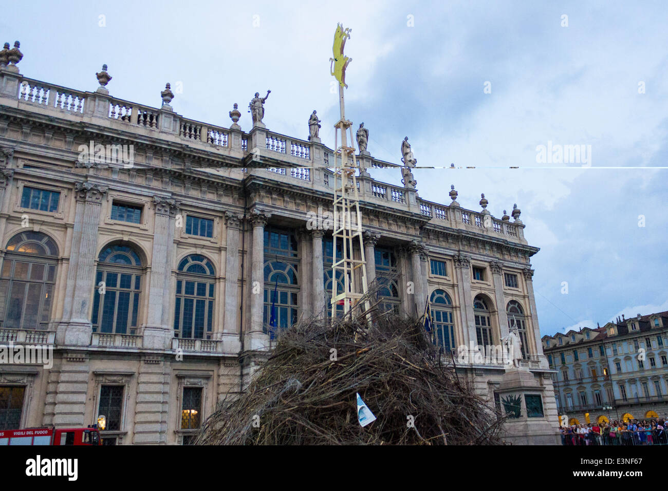 The woods ready for burning on bonfire ceremony on the eve of St. John ...