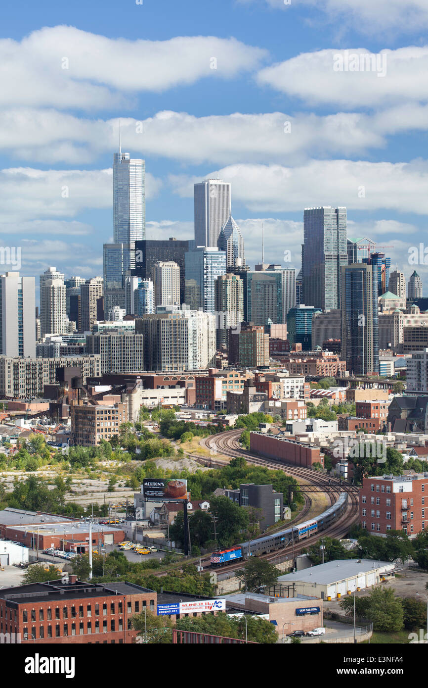City skyline, Chicago, Illinois, United States of America Stock Photo ...