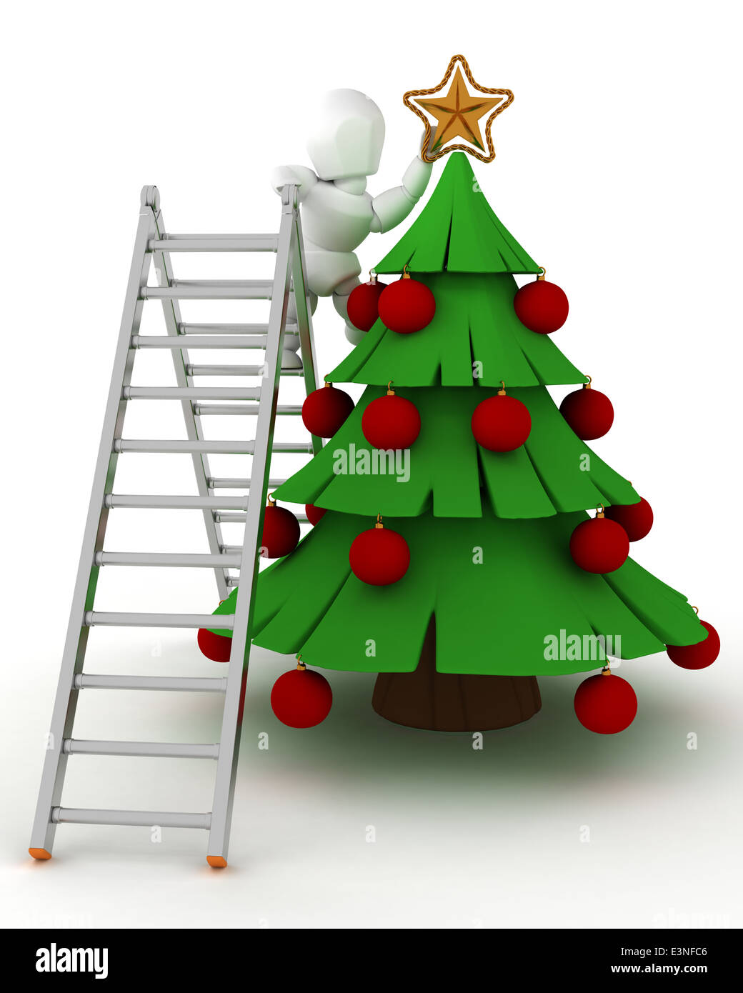 3D render of a man trimming the tree Stock Photo - Alamy