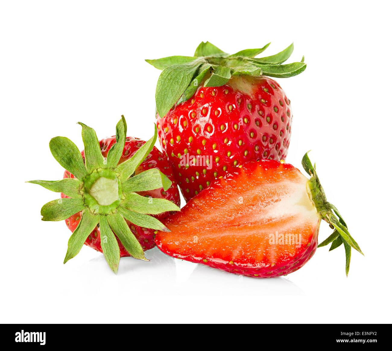 strawberries close-up isolated on white background Stock Photo - Alamy