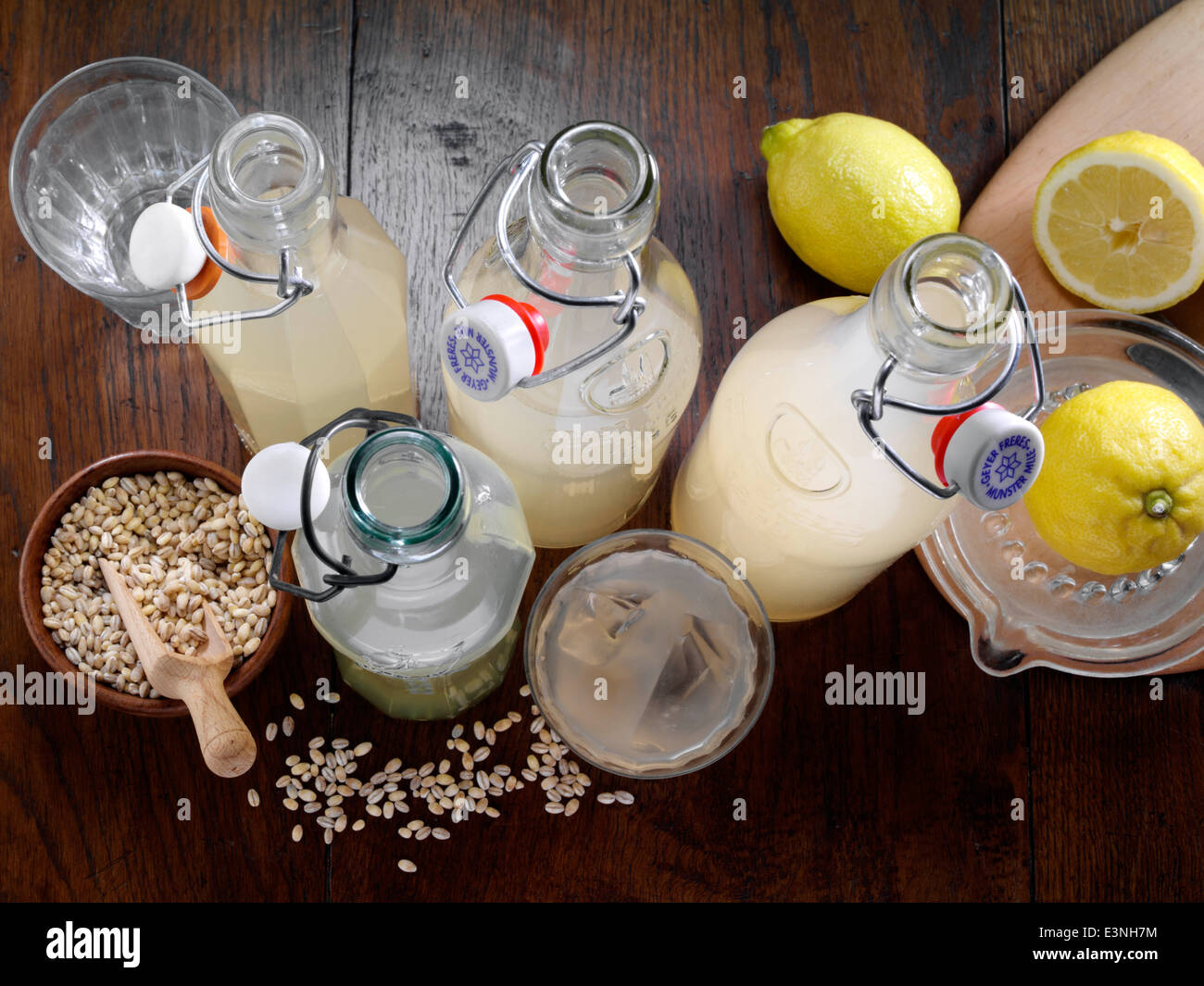 Lemon barley water Stock Photo - Alamy