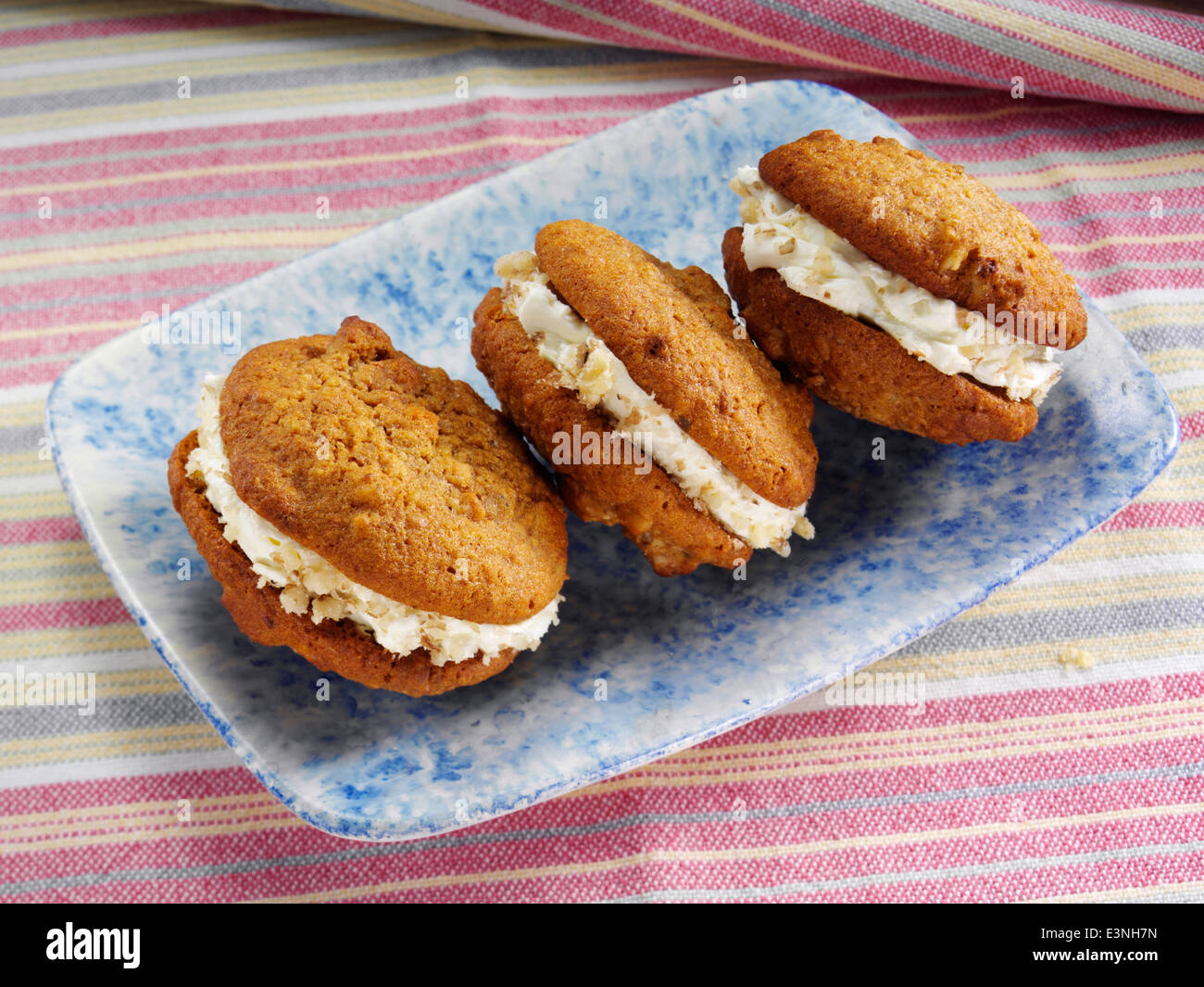 Cream cheese vanilla frosting maple walnut cookies hi-res stock ...