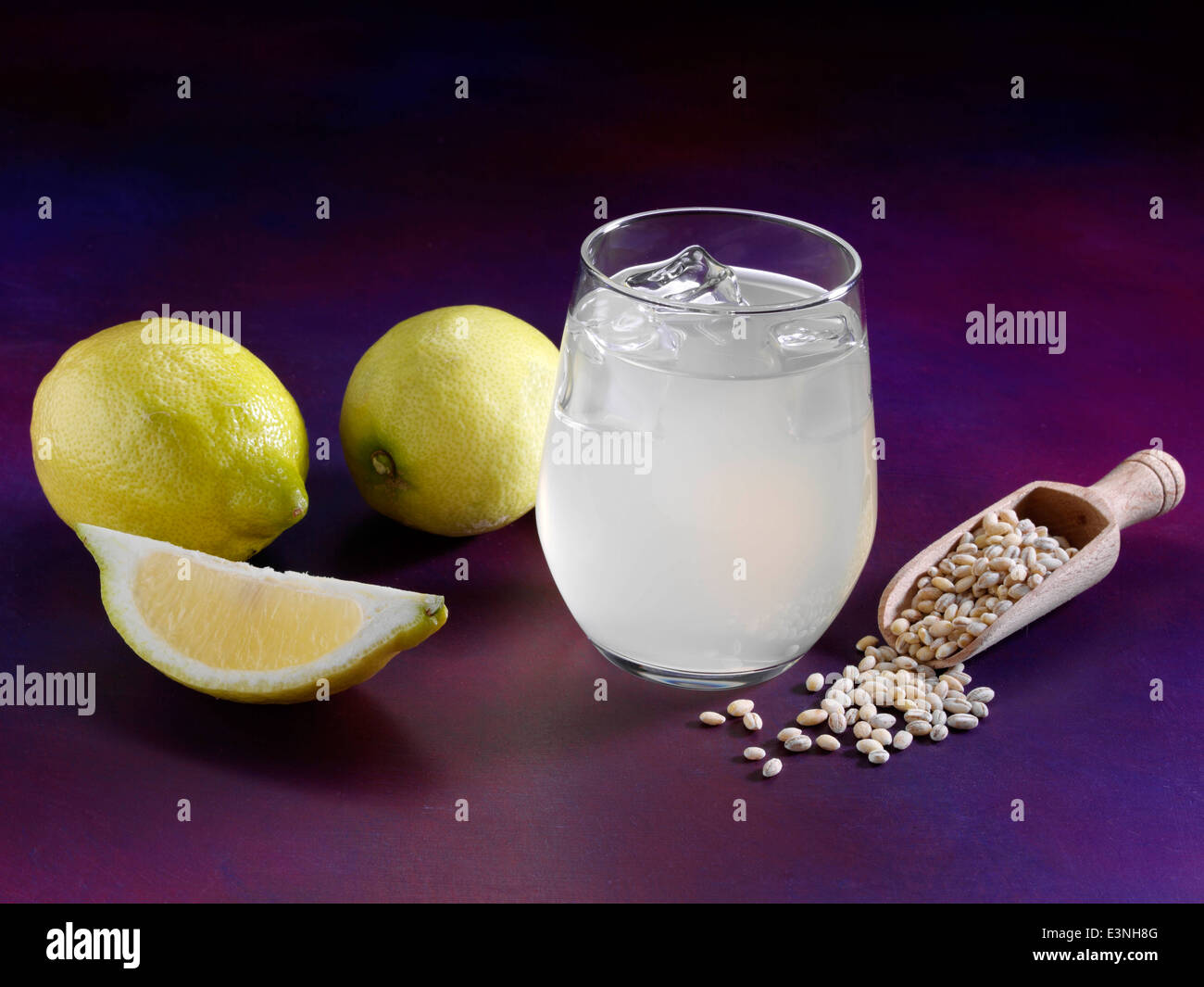 Glass lemon barley water hi-res stock photography and images - Alamy