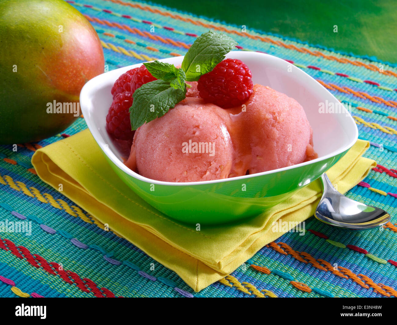 mango raspberry sorbet Stock Photo - Alamy
