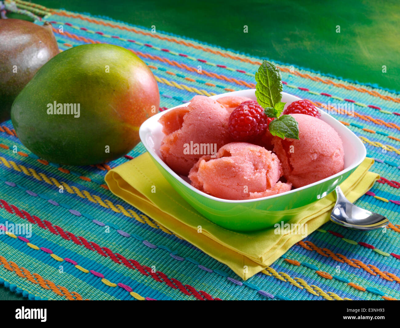 mango raspberry sorbet Stock Photo - Alamy