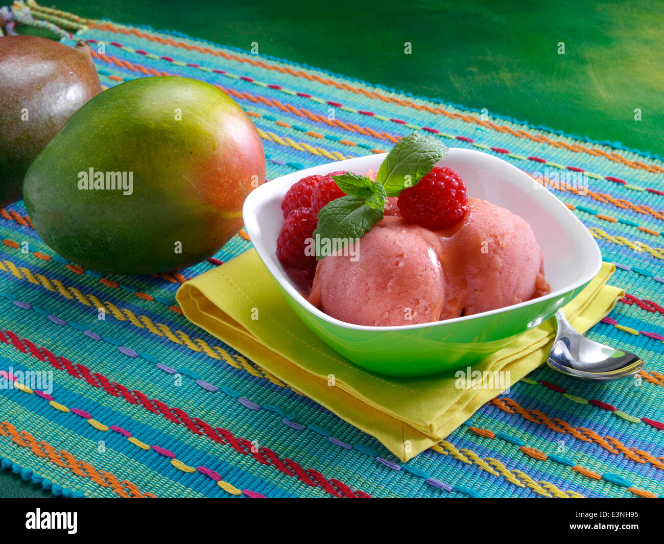 mango raspberry sorbet Stock Photo - Alamy