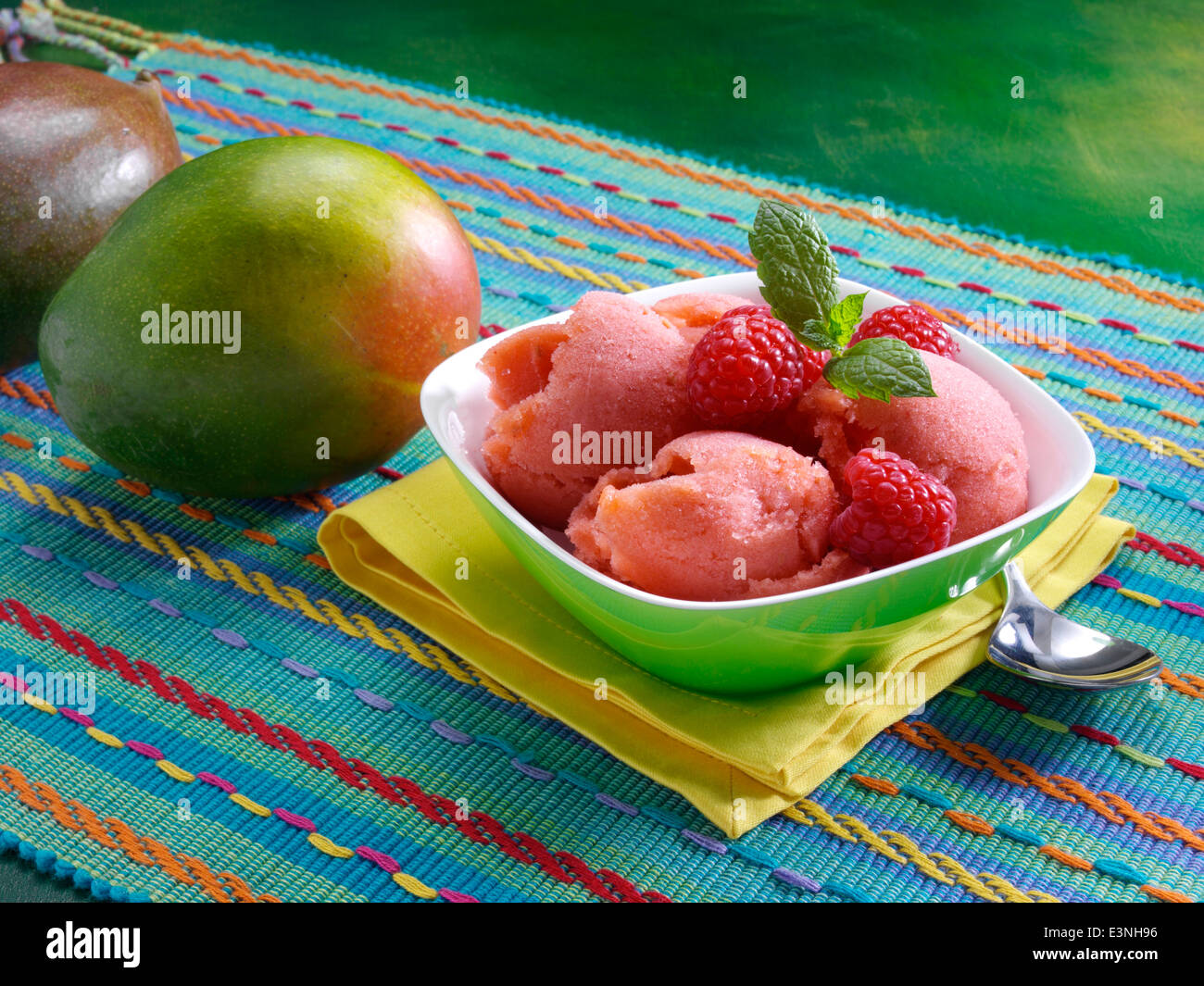 mango raspberry sorbet Stock Photo - Alamy