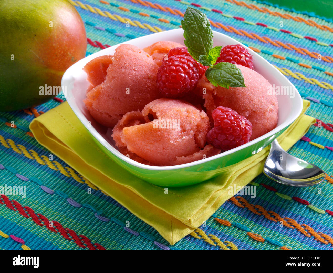 mango raspberry sorbet Stock Photo - Alamy