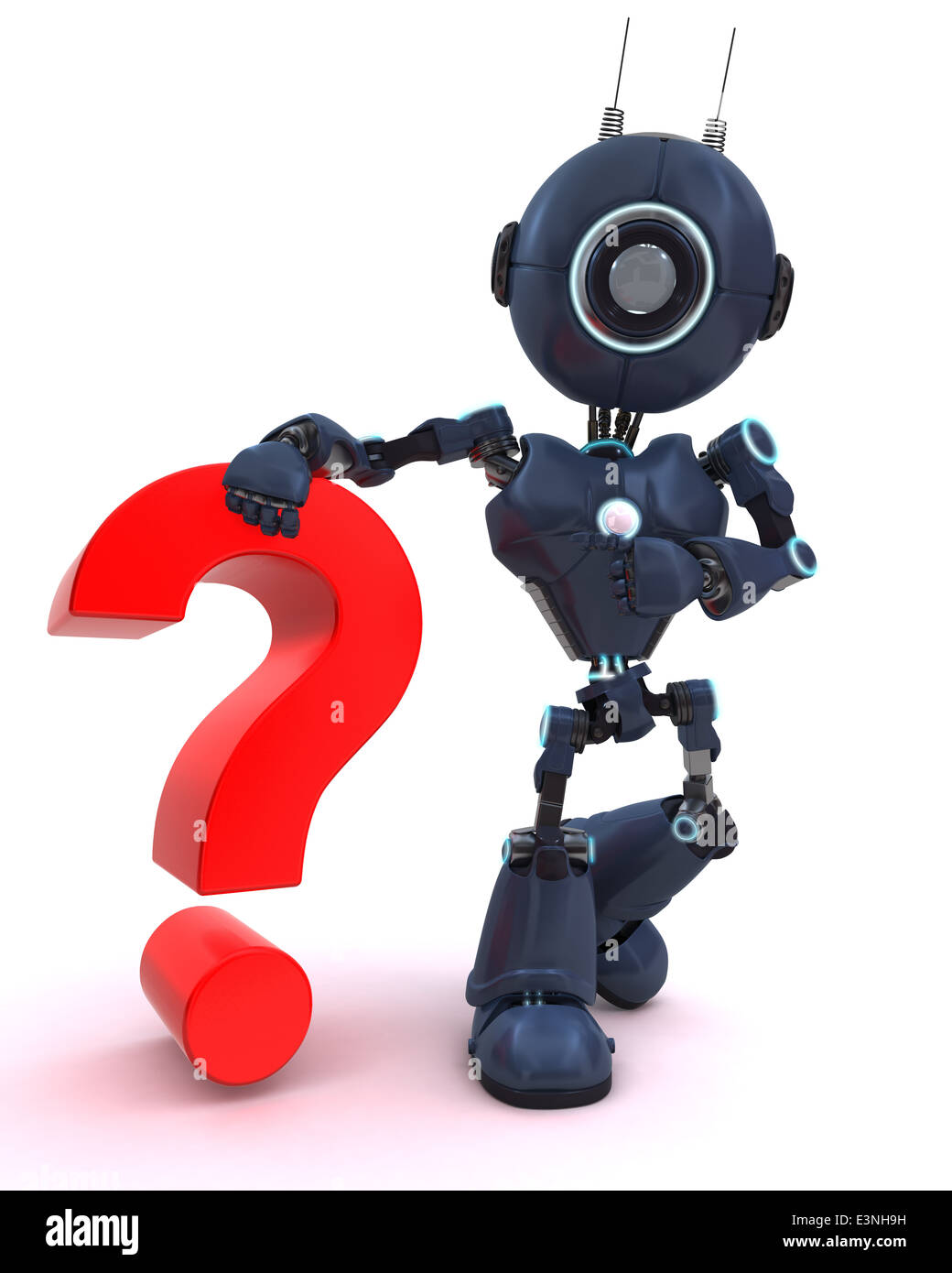 3D Render of an Android with question mark symbol Stock Photo - Alamy
