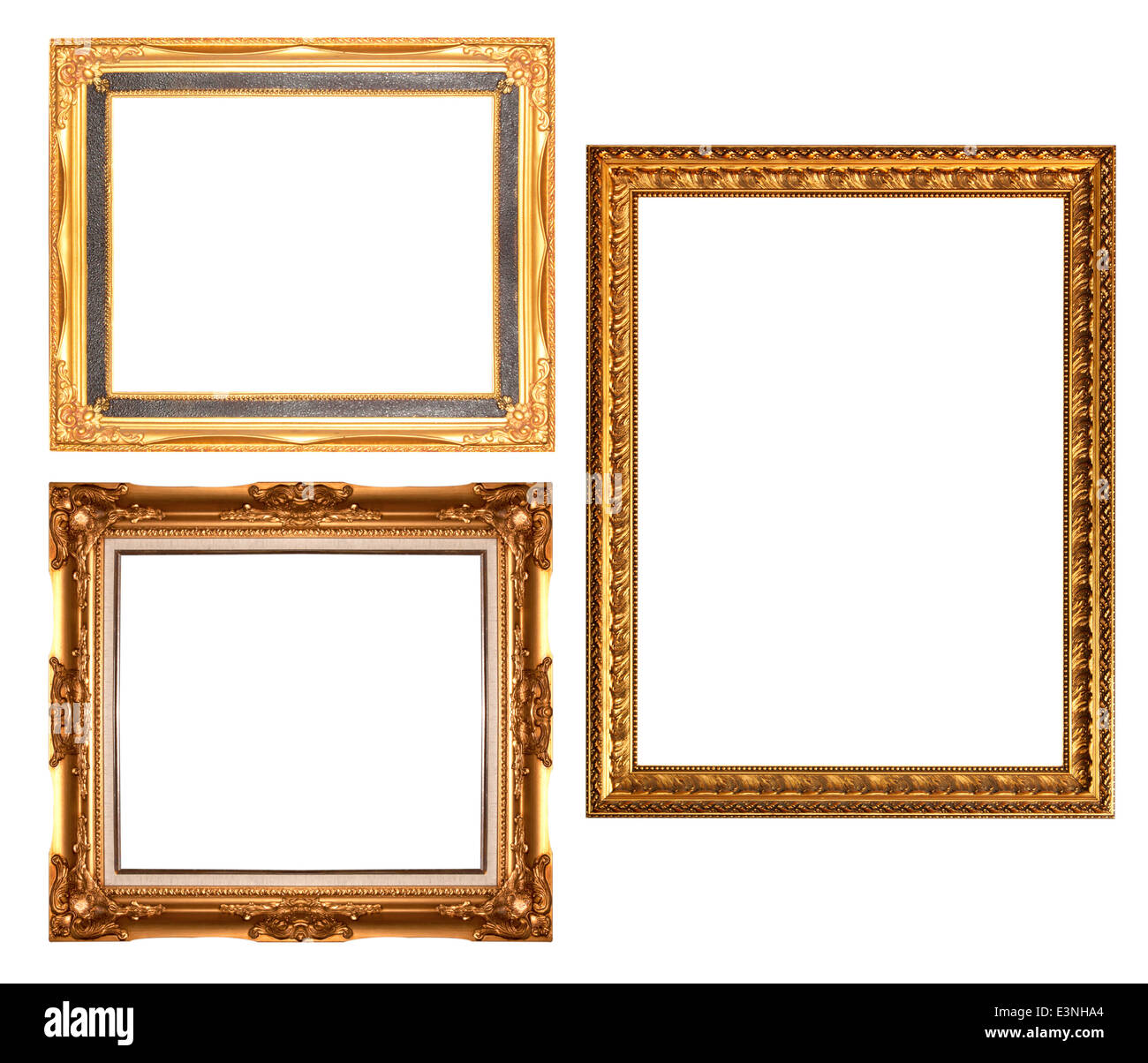 Antique gold picture frame isolated on white background Stock Photo - Alamy