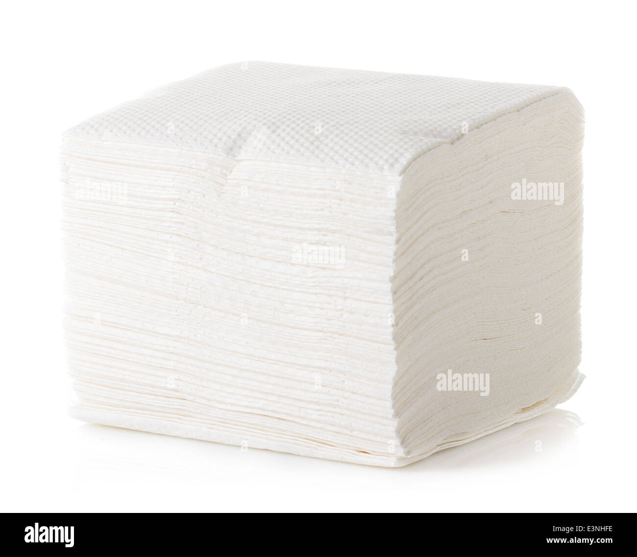 White Square Bar Napkin Isolated Stock Photo - Alamy