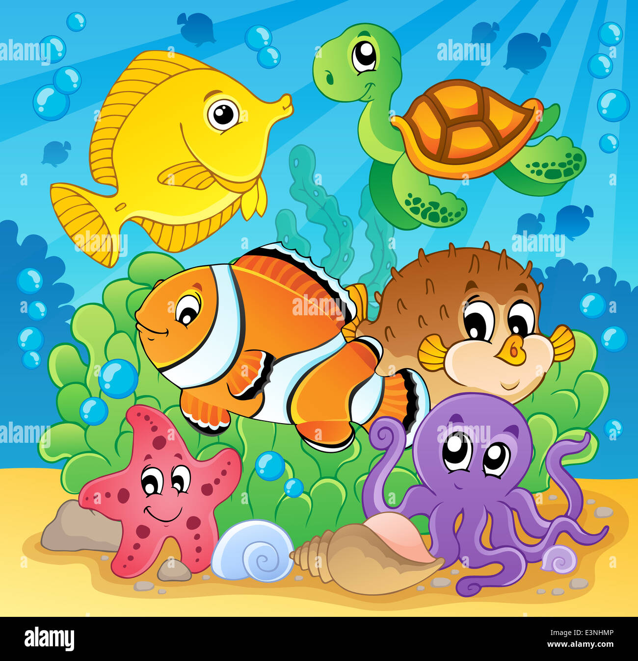 Coral fish theme image 2 - picture illustration Stock Photo - Alamy