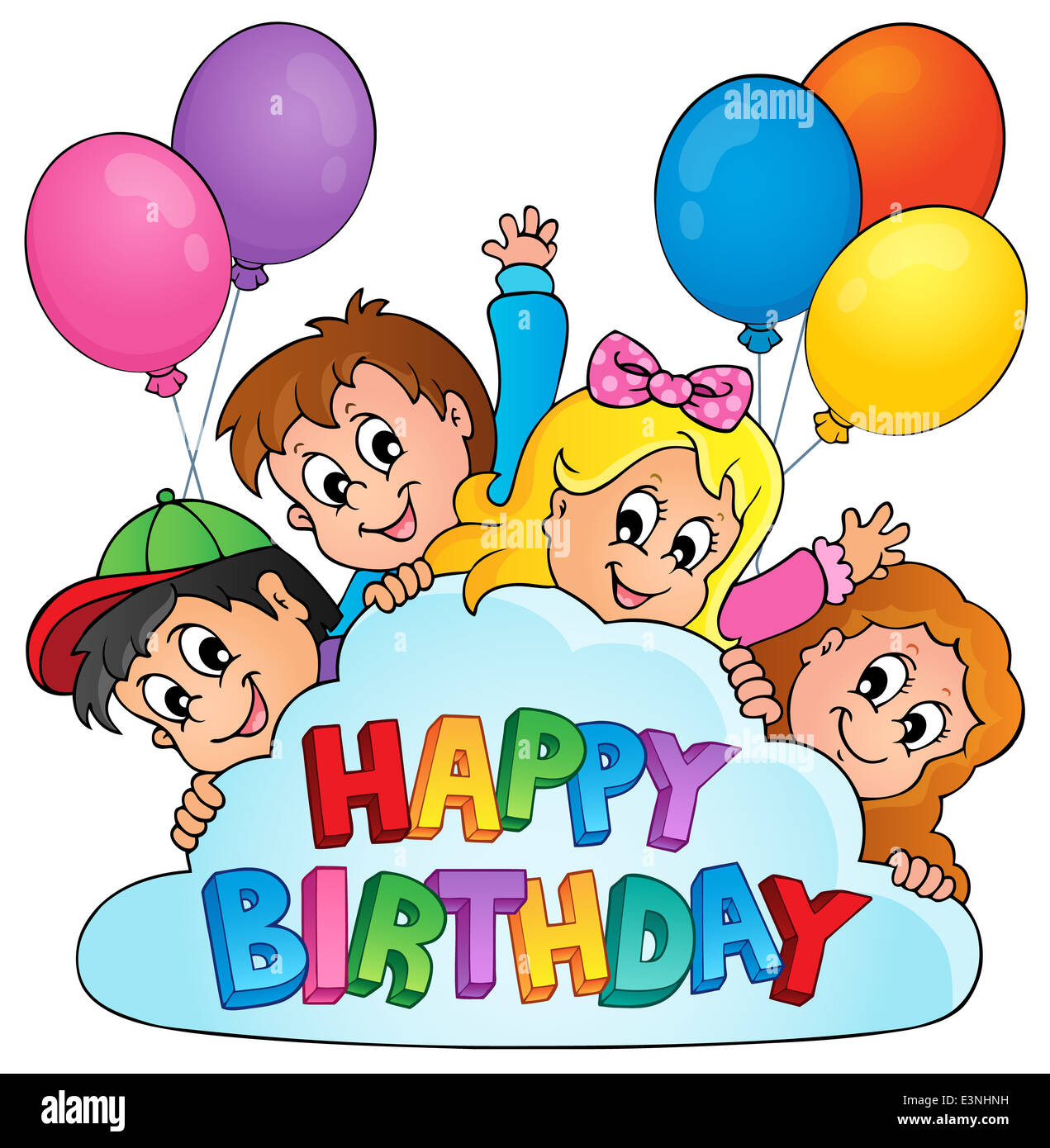 Happy birthday topic image 5 - picture illustration Stock Photo - Alamy