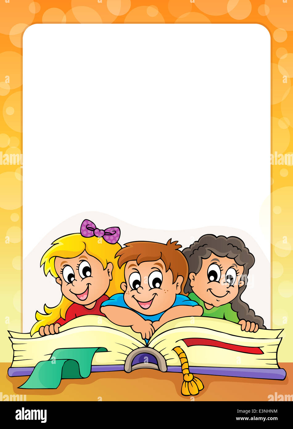 Frame with pupil theme 3 - picture illustration Stock Photo - Alamy