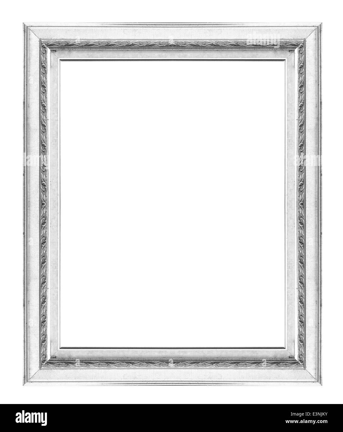 Silver picture frame isolated on white background Stock Photo - Alamy