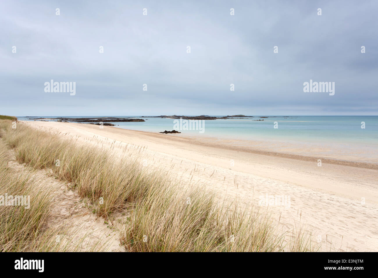 Herm "Shell beach" sand and dunes deserted, Channel Islands UK Stock ...