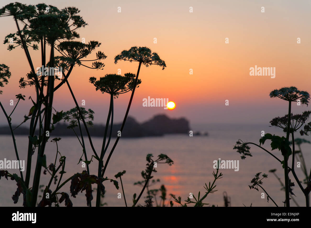 Sunset from Port Soif Bay Guernsey Stock Photo - Alamy