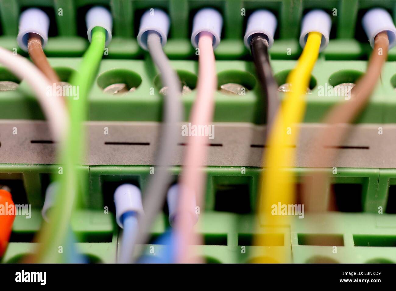 Electric wires, Germany, 19. June 2014. Photo: Frank May Stock Photo ...