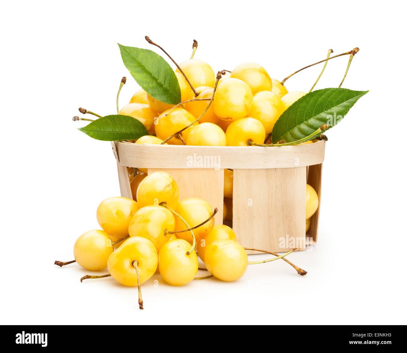 yellow cherry isolated Stock Photo - Alamy