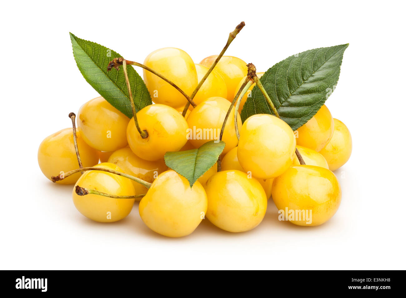 yellow cherry isolated Stock Photo - Alamy