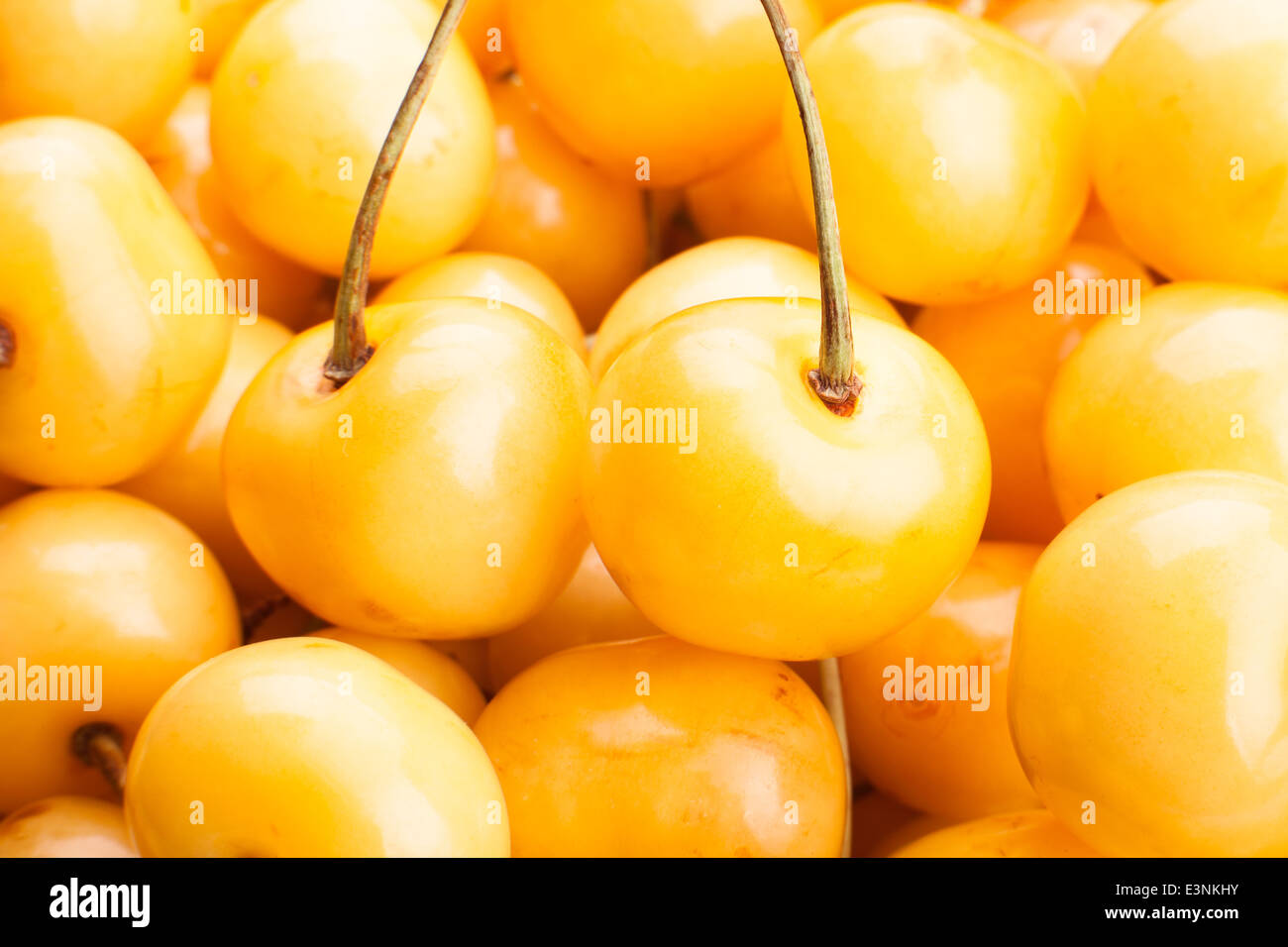 yellow cherry macro Stock Photo - Alamy