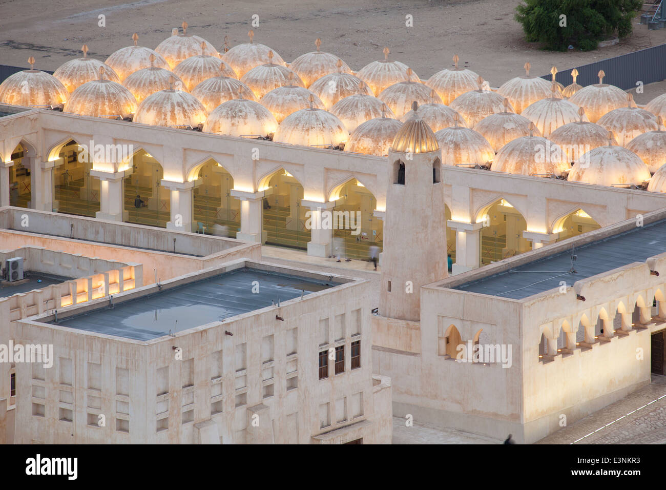 Doha, Qatar, elevated view over the city centre Mosque Stock Photo - Alamy