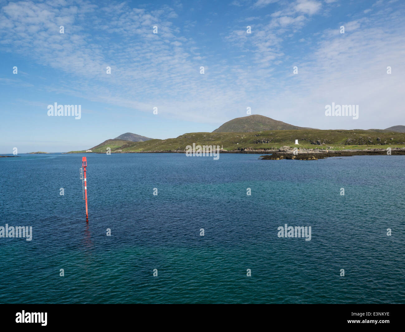 Approaching Leverburgh Isle of Harris across Sound of Harris on Calmac ...