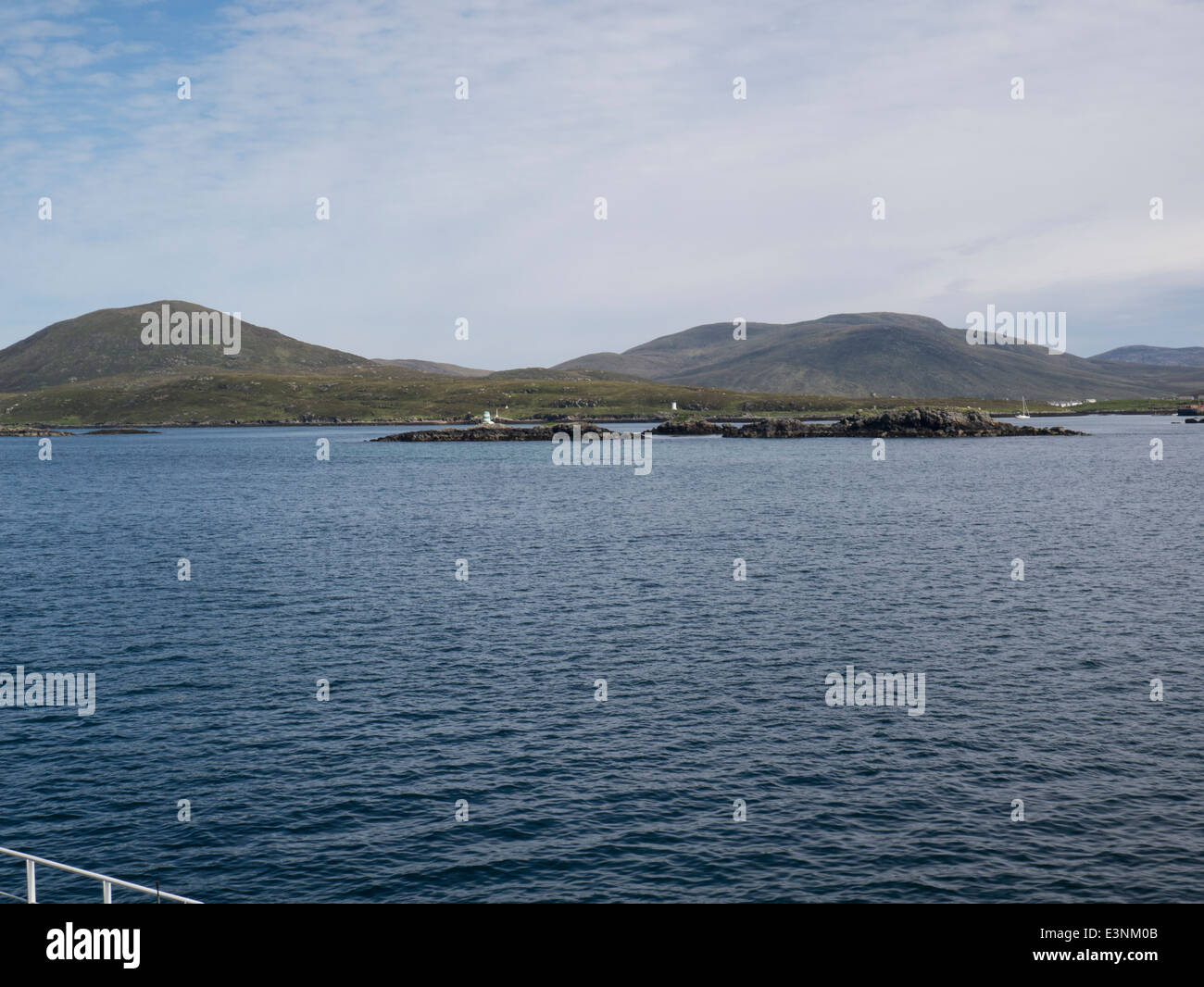 Approaching Leverburgh Isle of Harris across Sound of Harris on Calmac ...