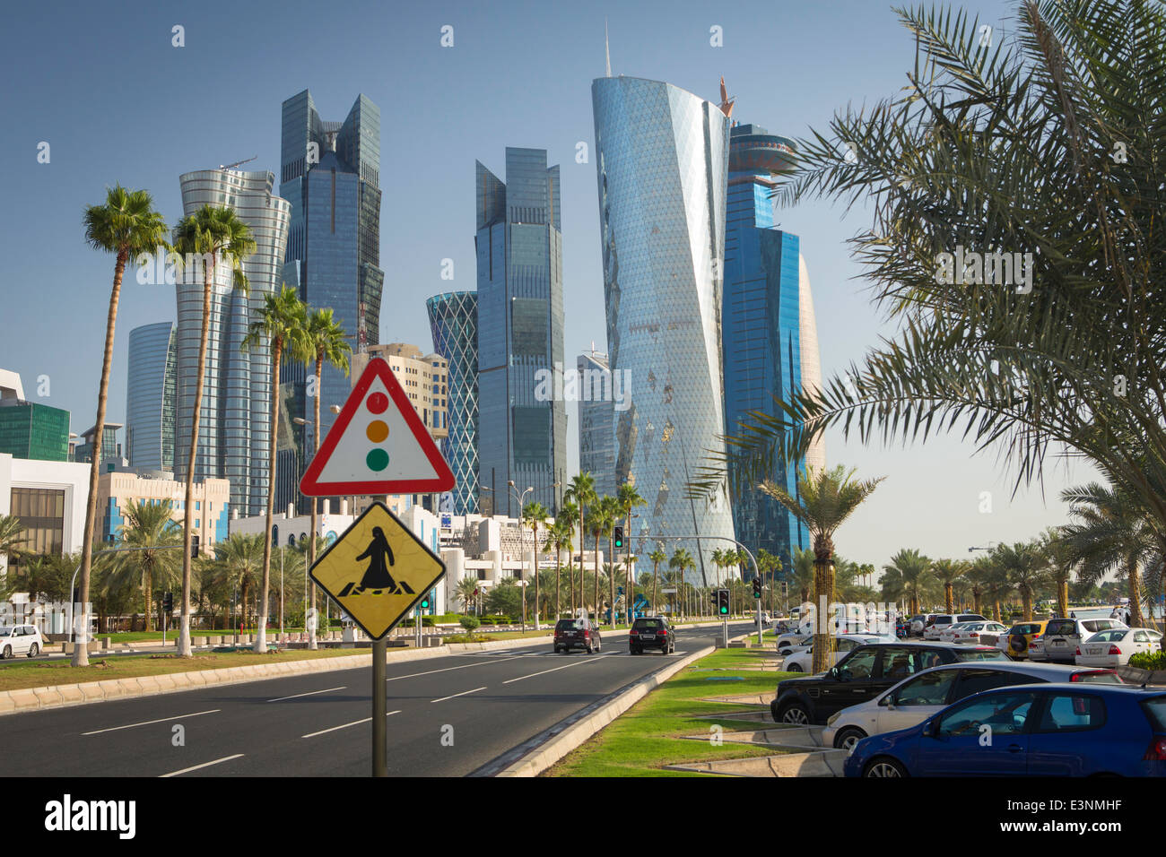 Doha qatar traffic sign hi-res stock photography and images - Alamy