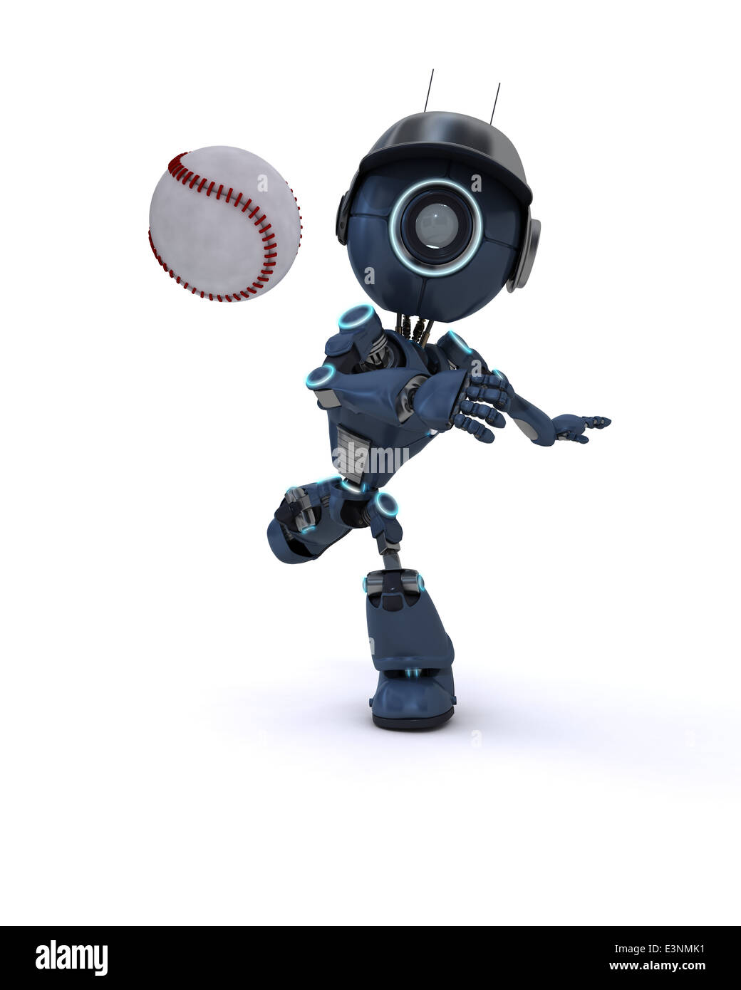 3D Render of an Android playing baseball Stock Photo - Alamy