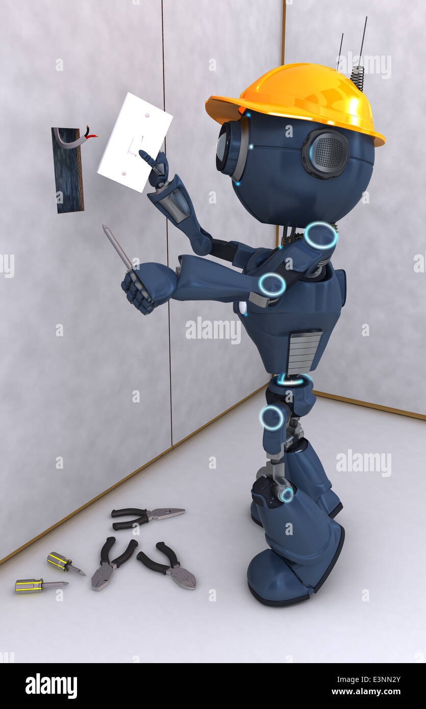 3D Render of an electrical contractor Stock Photo - Alamy
