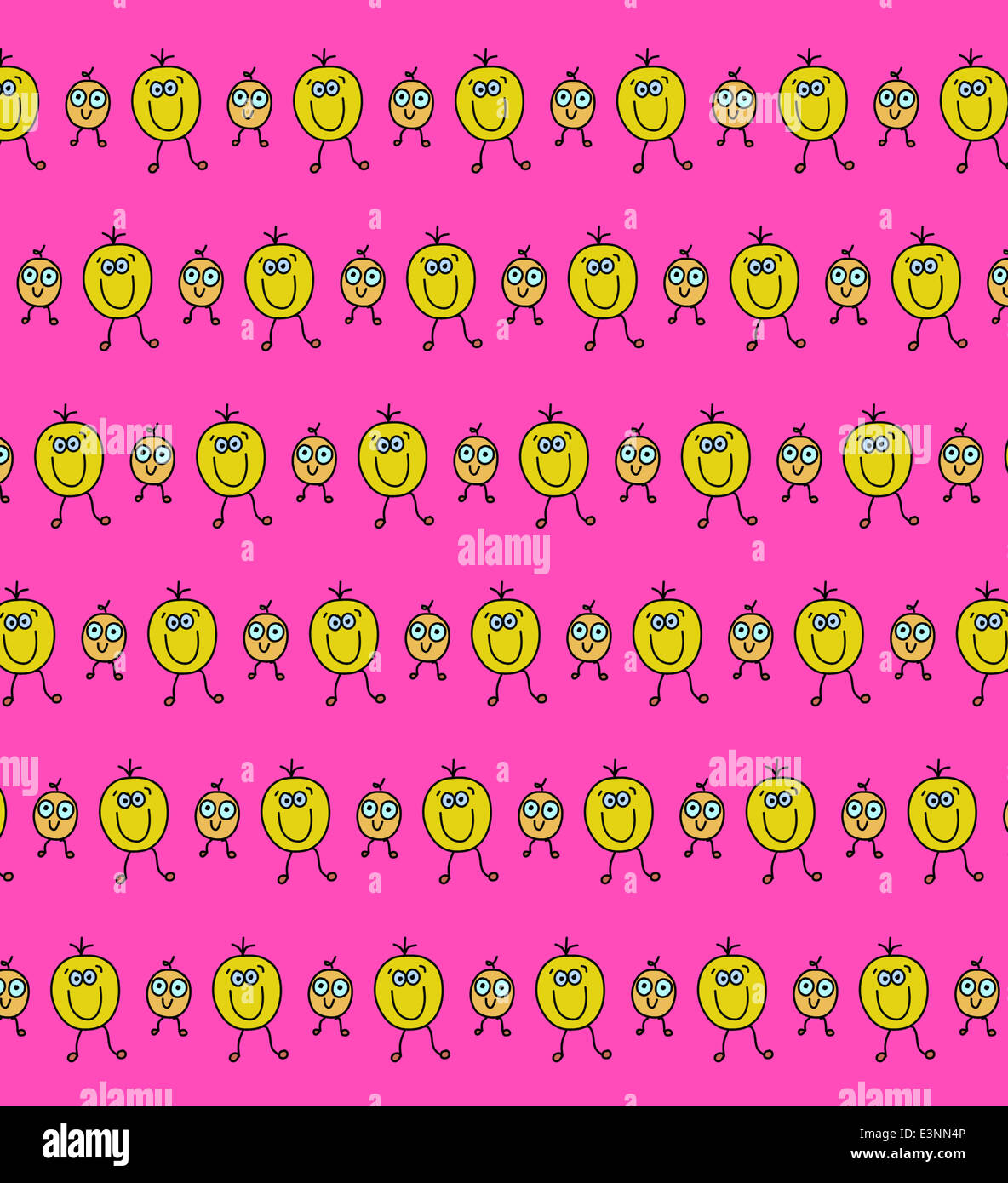 Illustration of cartoon face on a repetitive wallpaper design Stock ...
