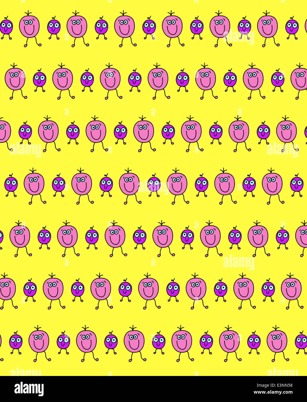 Illustration of cartoon face on a repetitive wallpaper design Stock ...