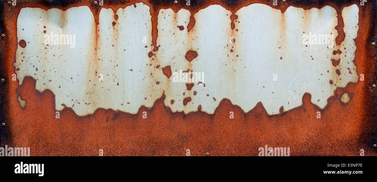 light grey metal panel with rust pattern Stock Photo - Alamy