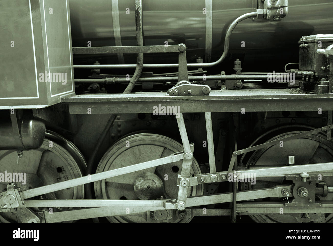 Detail of ancient train in monochromatic color tone Stock Photo - Alamy