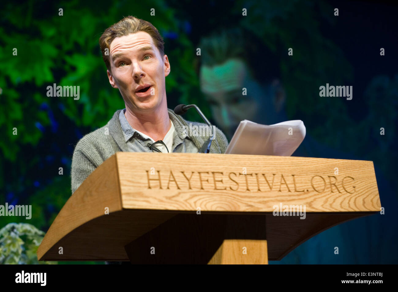 Benedict Cumberbatch reading at Letters Live event at Hay Festival 2014 ...