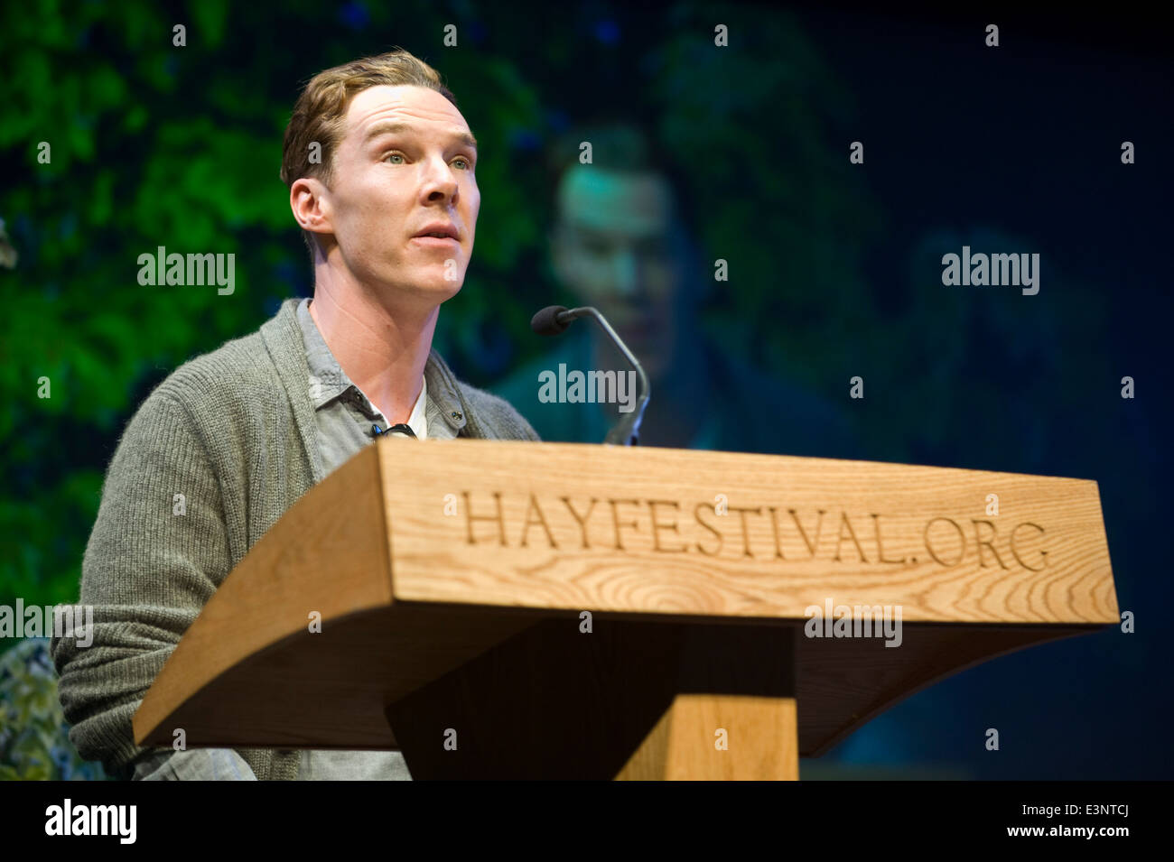 Benedict Cumberbatch reading at Letters Live event at Hay Festival 2014 ...